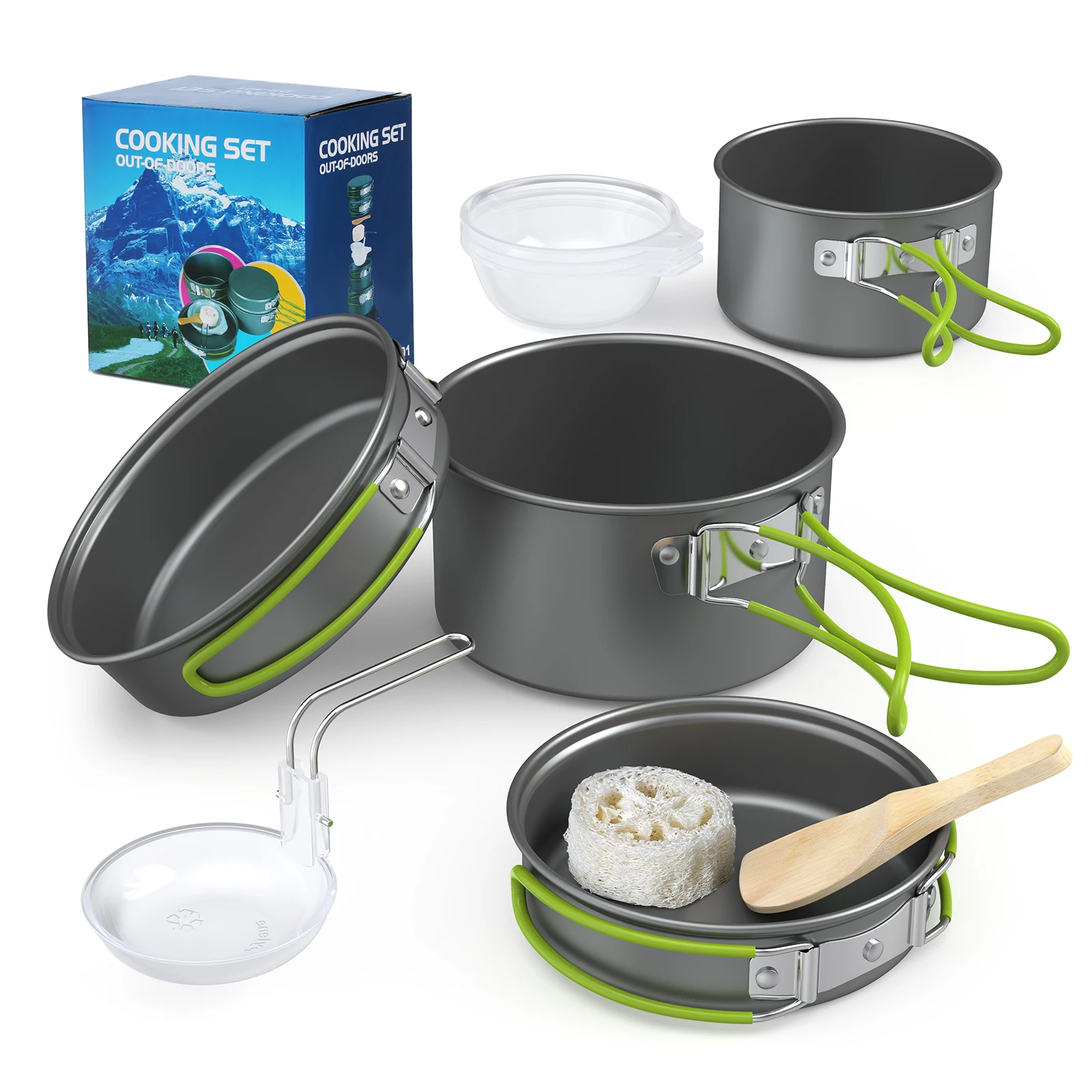 Portable-Outdoor-Tableware-Camping-Cookware-2-3-People-Multifunctional ...