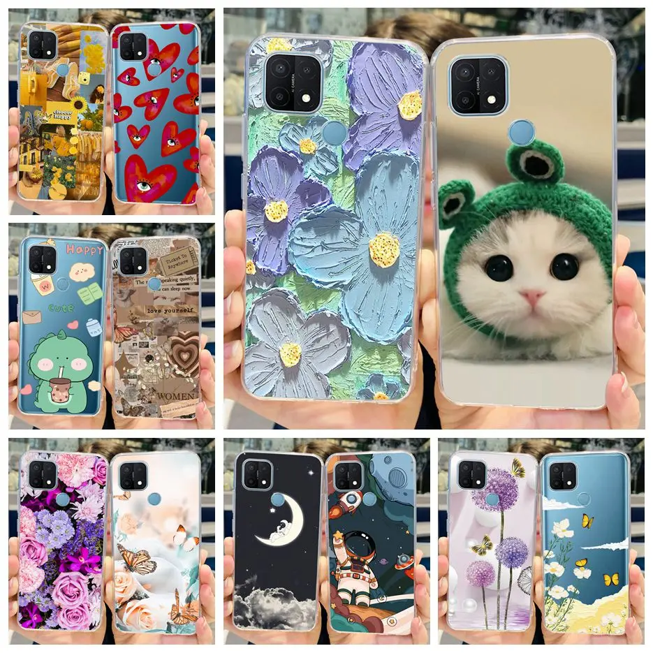 For-Oppo-A15-Case-Oppo-A15s-Cute-Fashion-Painted-Back-Cover-6-52-Soft ...