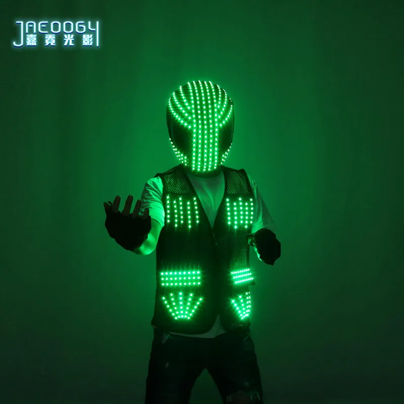 Strobe-LED-Fluorescent-Costume-Machine-Glowing-Helmet-Robot-Set-for ...