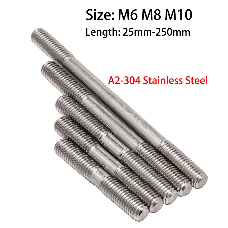 M6 M8 M10 Stud Srod Bolt GB901 304 Stainless Steel Thread Length 25mm ...