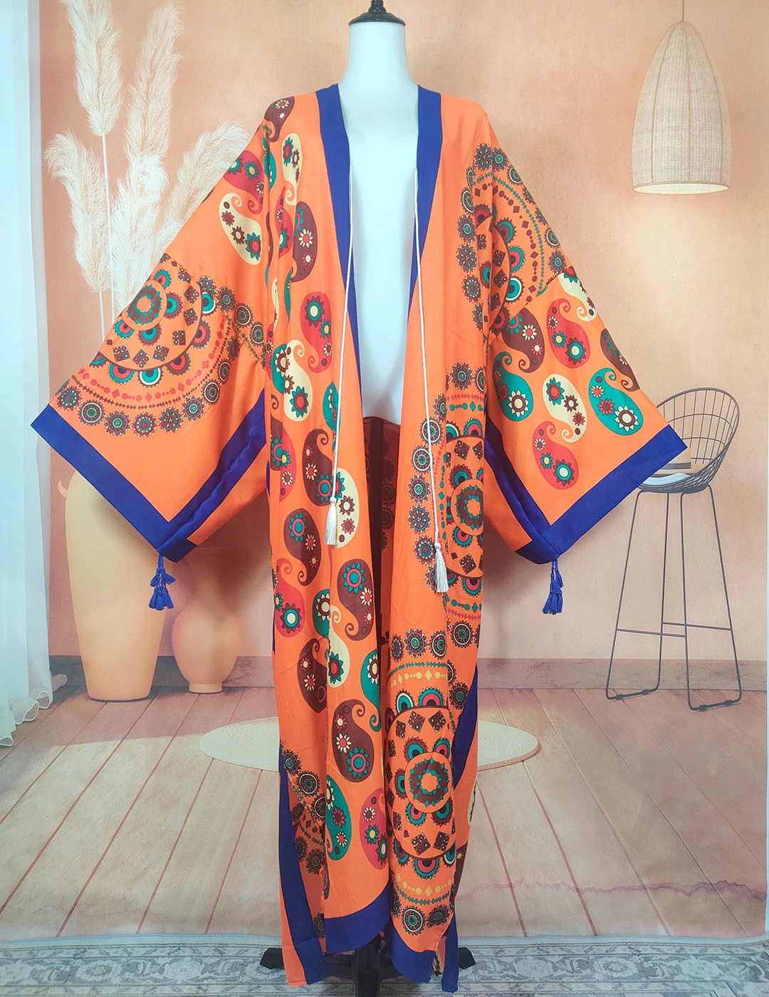 African Women's Popular Cotton Printed Long Sleeve Loose Cardigans ...