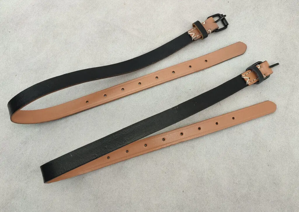 2PCS-WW2-GERMAN-ARMY-M31-MESS-TIN-CANTEEN-Metal-Buckle-REAL-LEATHER ...