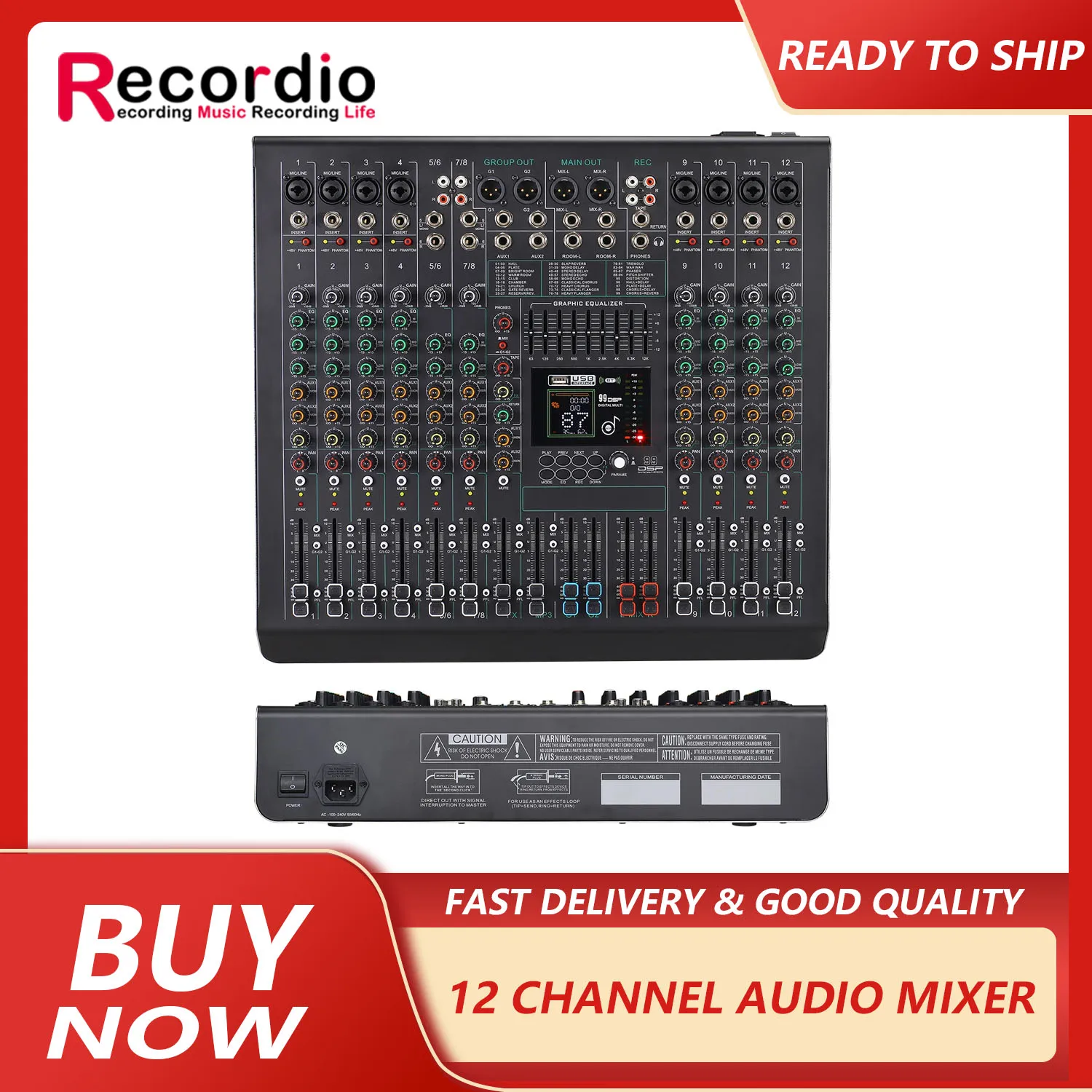 GAX-FC12-digital-audio-mixer-12-channels-professional-audio-mixer ...