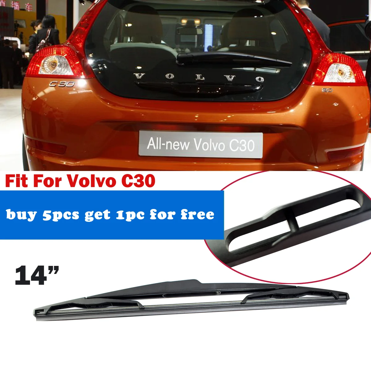 1pc Car Rear Wiper Blade 14" Windscreen Windshield Auto Wipers ...