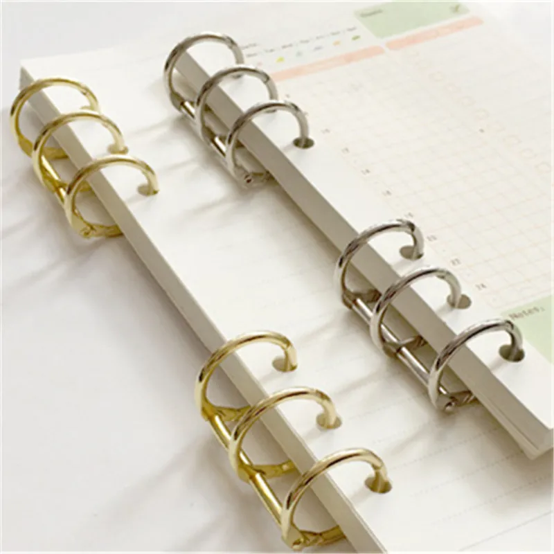 1set-Metal-Loose-Leaf-Notebook-Binder-3-Rings-Album-Scrapbook-Clip ...