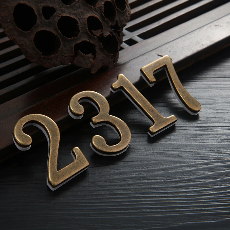 Bronze Color Door Number With Backing Adhesive House Number Apartment ...