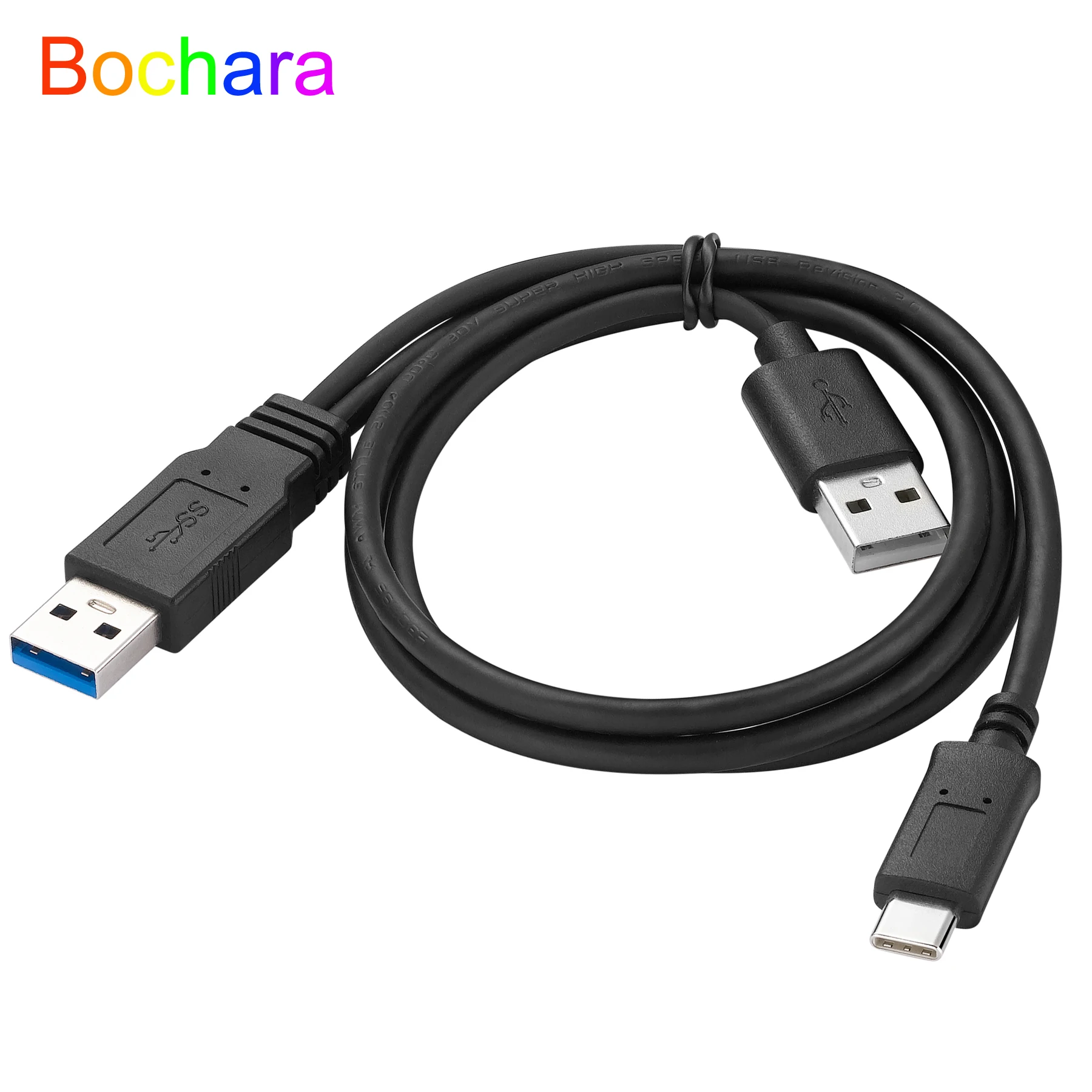 Bochara USB 3.0 Type A Male to Type C 3.0 Male Data Cable With Power ...