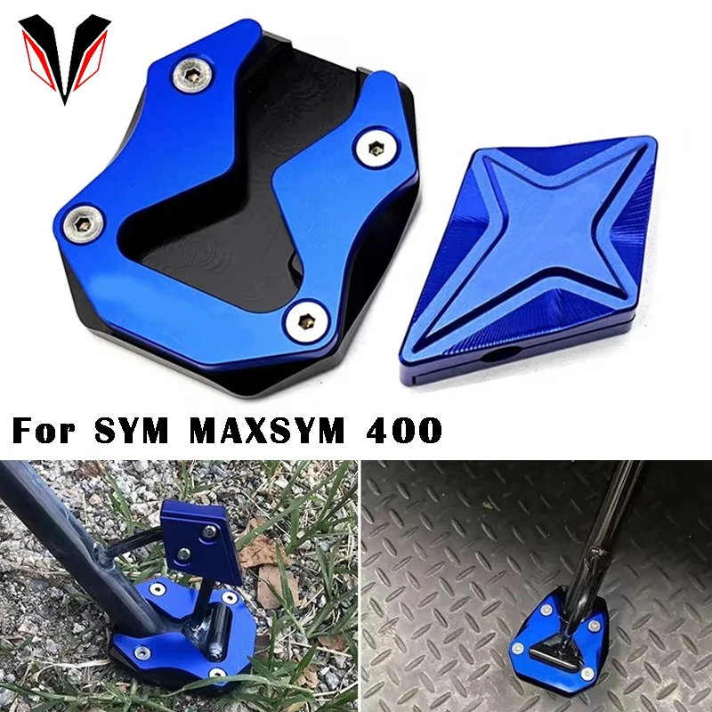 Motorcycle-CNC-Side-Stand-Enlarge-and-Support-Kickstand-Column-auxiliary-For-SYM-MAXSYM-400 ...