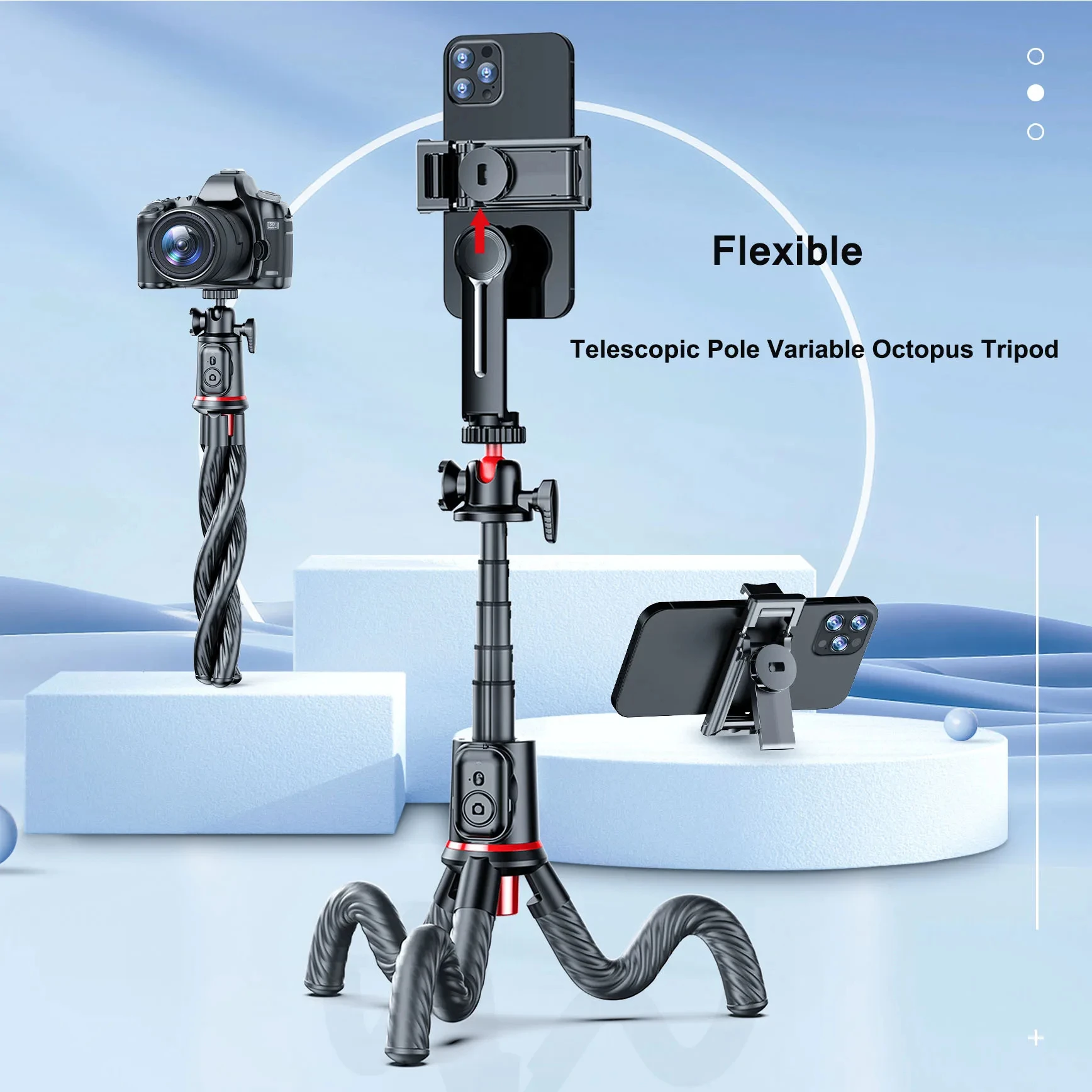 Live-Bluetooth-Foldable-Selfie-Stick-360Rotation-Flexible-Telescopic ...