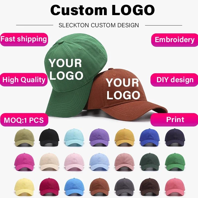 SLECKTON-Custom-Hat-Logo-Bordado-Print-Baseball-Cap-para-Homens-e ...