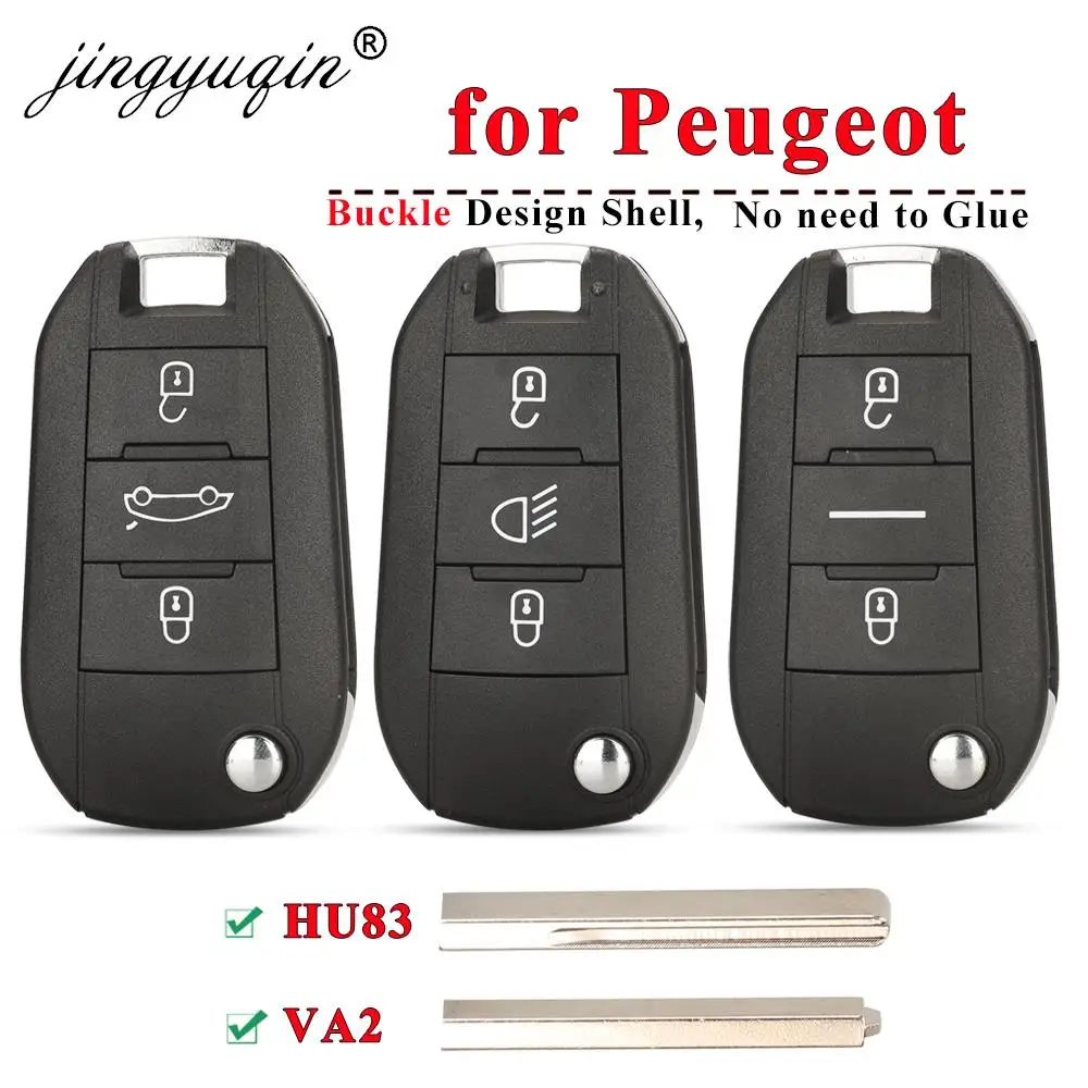 jingyuqin-Remote-Flip-Car-Key-Shell-Case-For-Peugeot-208-301-308-508 ...
