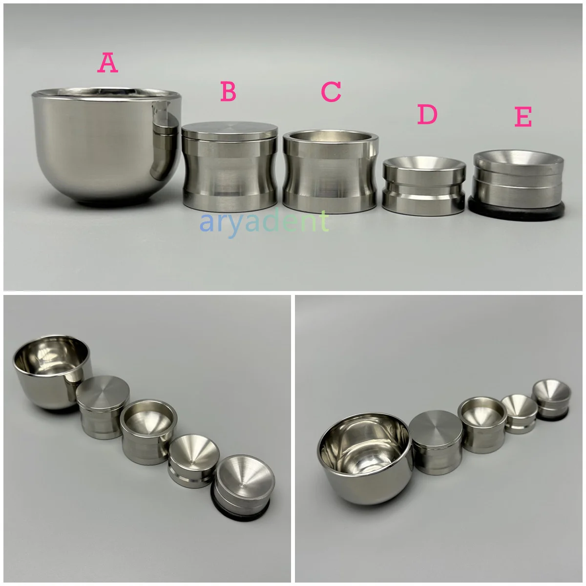 Stainless-Steel-5-types-Dental-Implant-Bone-Bowl-cup-Powder-Mixing-Cup ...