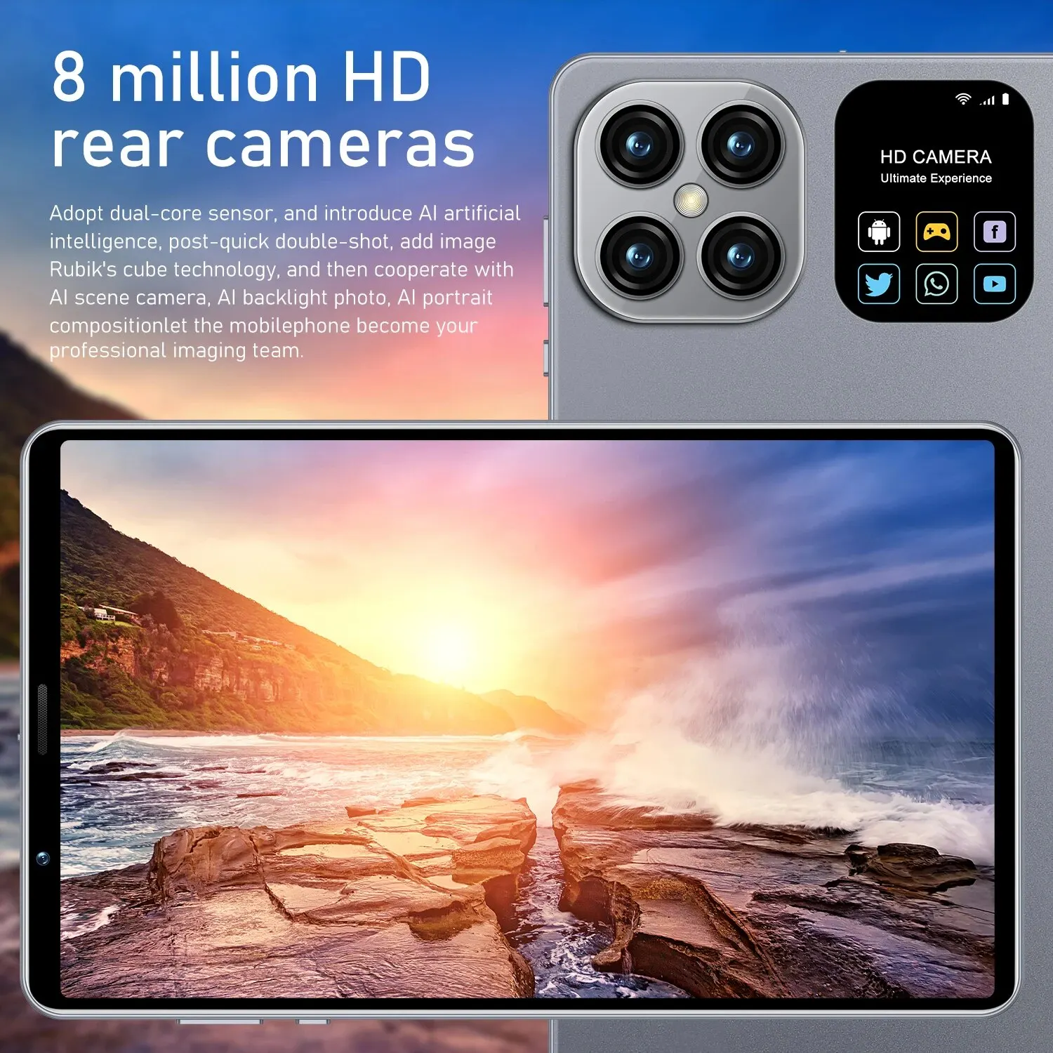 VERYHDSN Original Global Tablette Android 12 HD 8 Inch Tablet Dual SIM ...