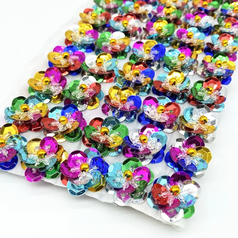 10pcs 18mm Sequin Flowers Handmade Sewing Flat Back Patches DIY Wedding ...