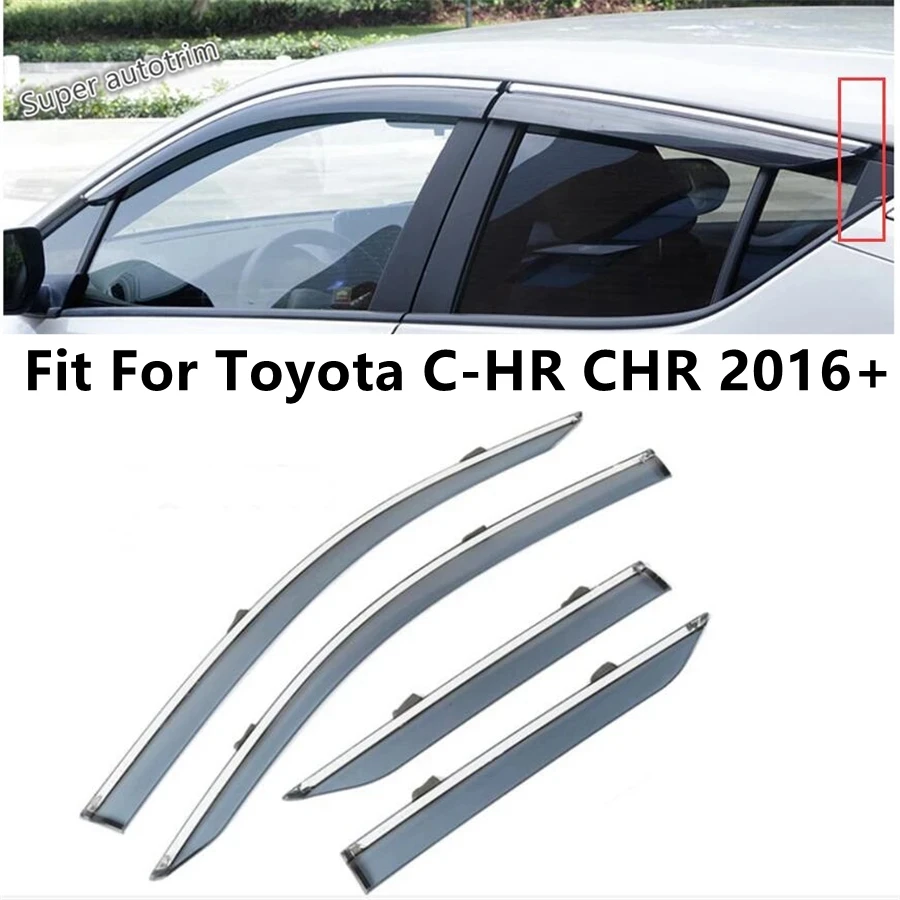 Car Window Visors Awnings Wind Sunny Rain Deflector Guard Molding ...