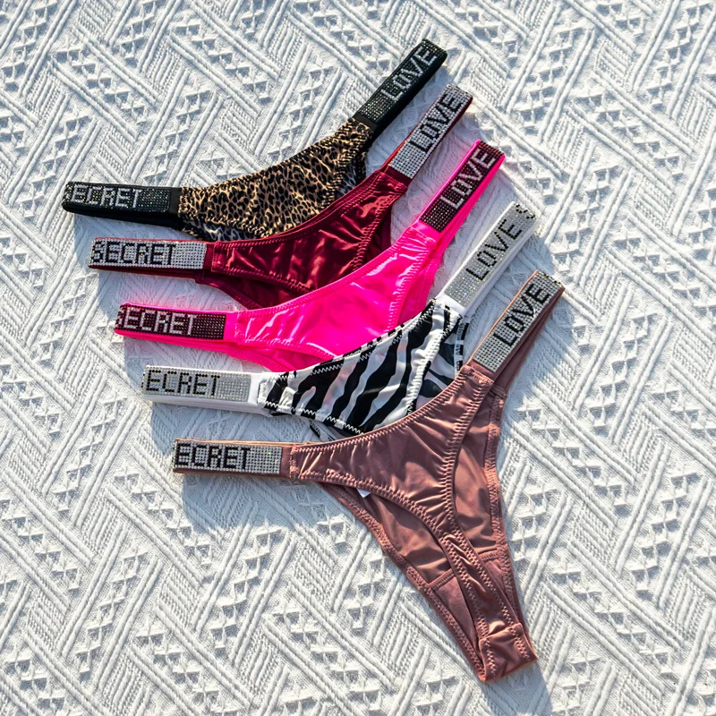 Sexy Low Waist Panties Narrow Edge Rhinestone Quartz Underwear Inner ...