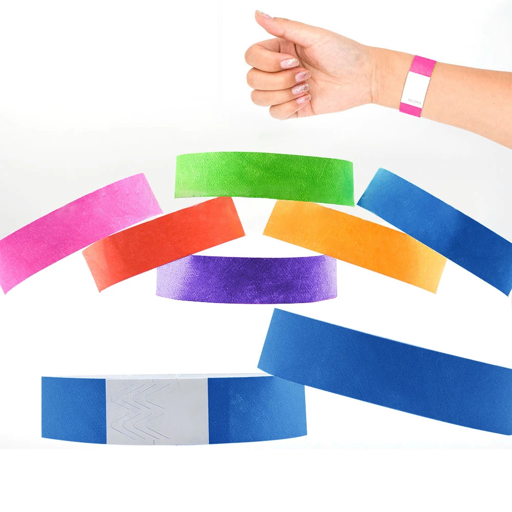 100pcs Waterproof Party Paper Wristbands VIP Admission Wristband ...