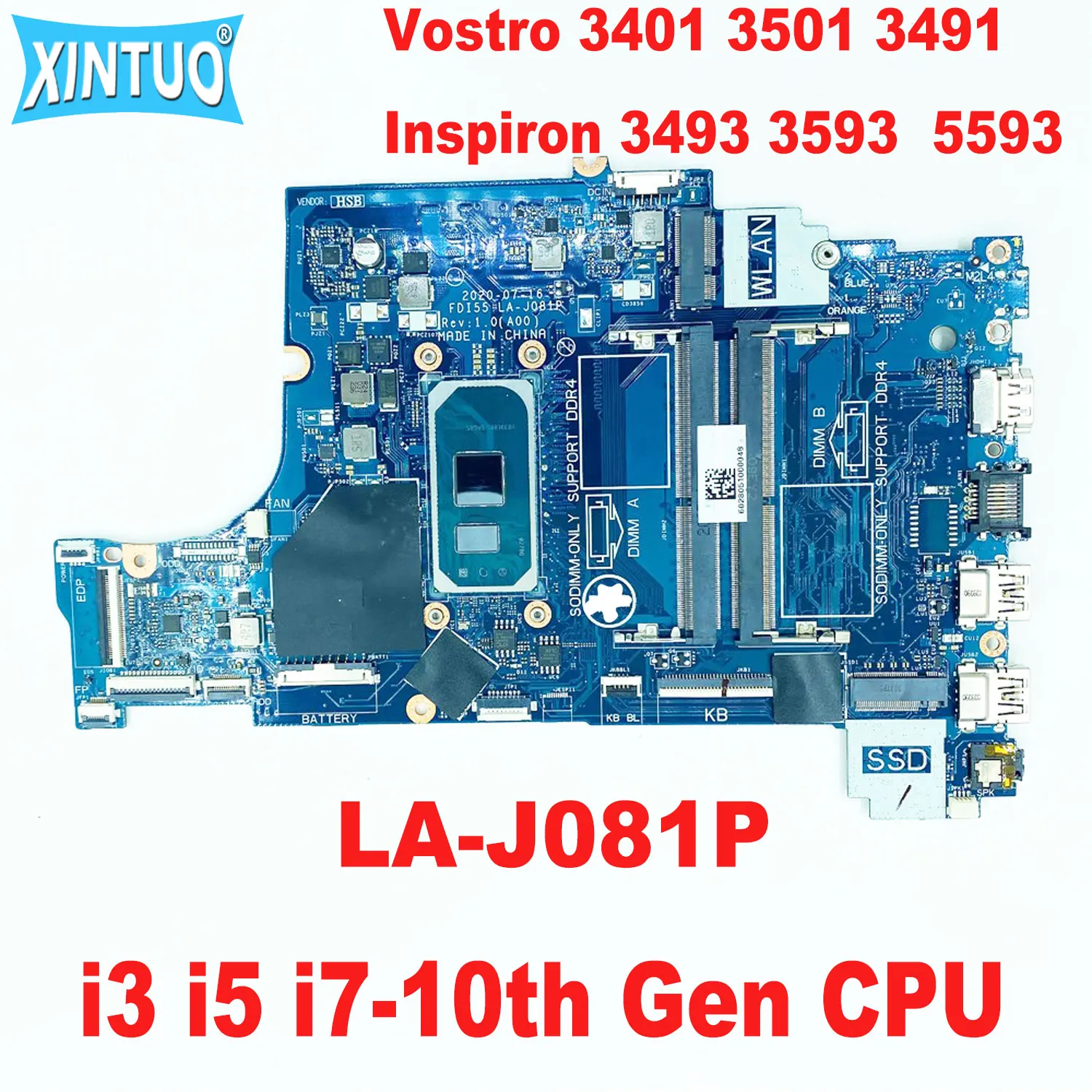 Placa-base-de-LA-J081P-para-Dell-Vostro-3401-3501-3491-Inspiron-3493 ...
