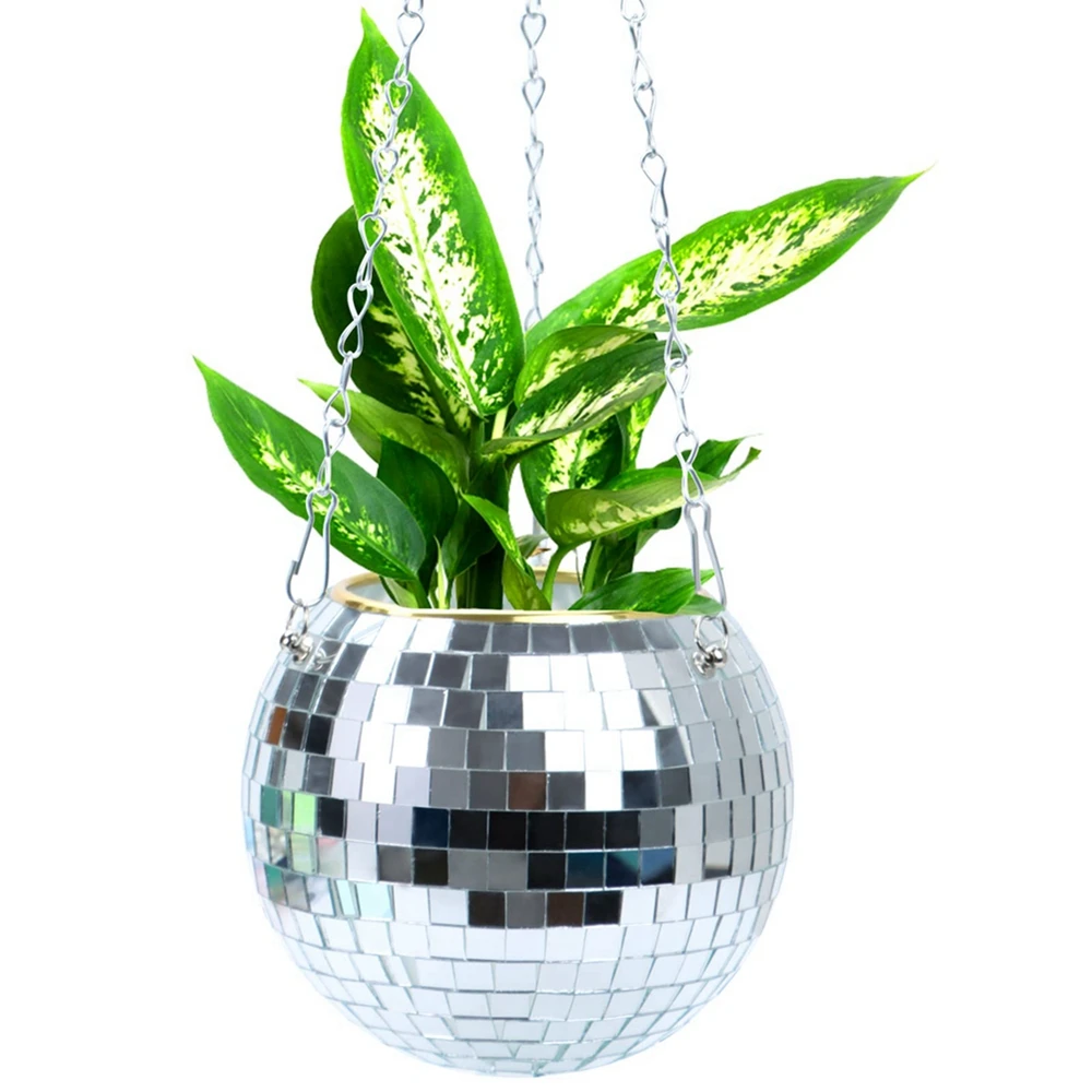 Hanging Flower Pot Creative Disco Ball Hanging Basket Gardening Pots ...