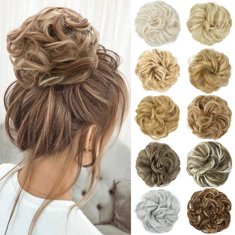 Synthetic-Hair-Bun-Extensions-Messy-Curly-Elastic-Fake-Hair-Band-Braid ...