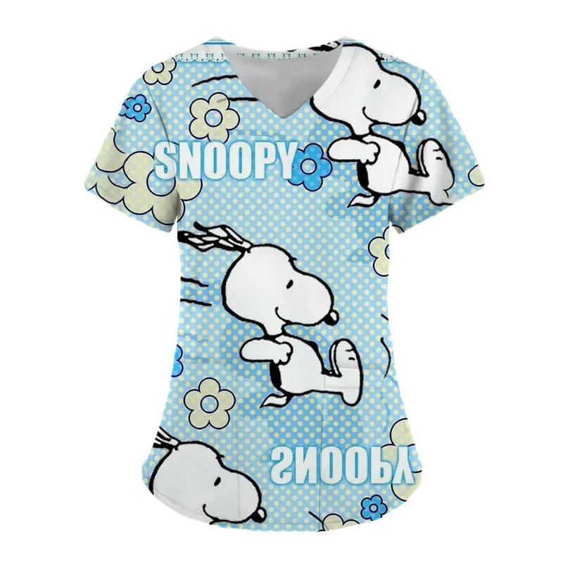 Camiseta de Snoopy de Estados Unidos para mujer, uniformes de trabajo ...