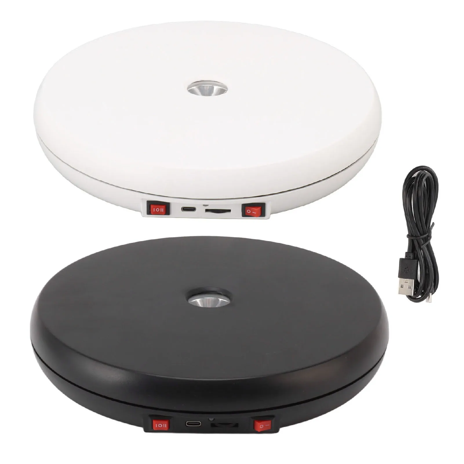 Electric-Rotating-Display-Table-LED-Light-25cm-Noiseless-20kg-Load ...