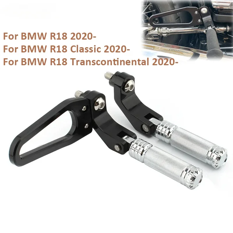 For-BMW-R18-Motorcycle-Rear-Foot-Rests-Black-Pegs-Pedal-Passenger ...