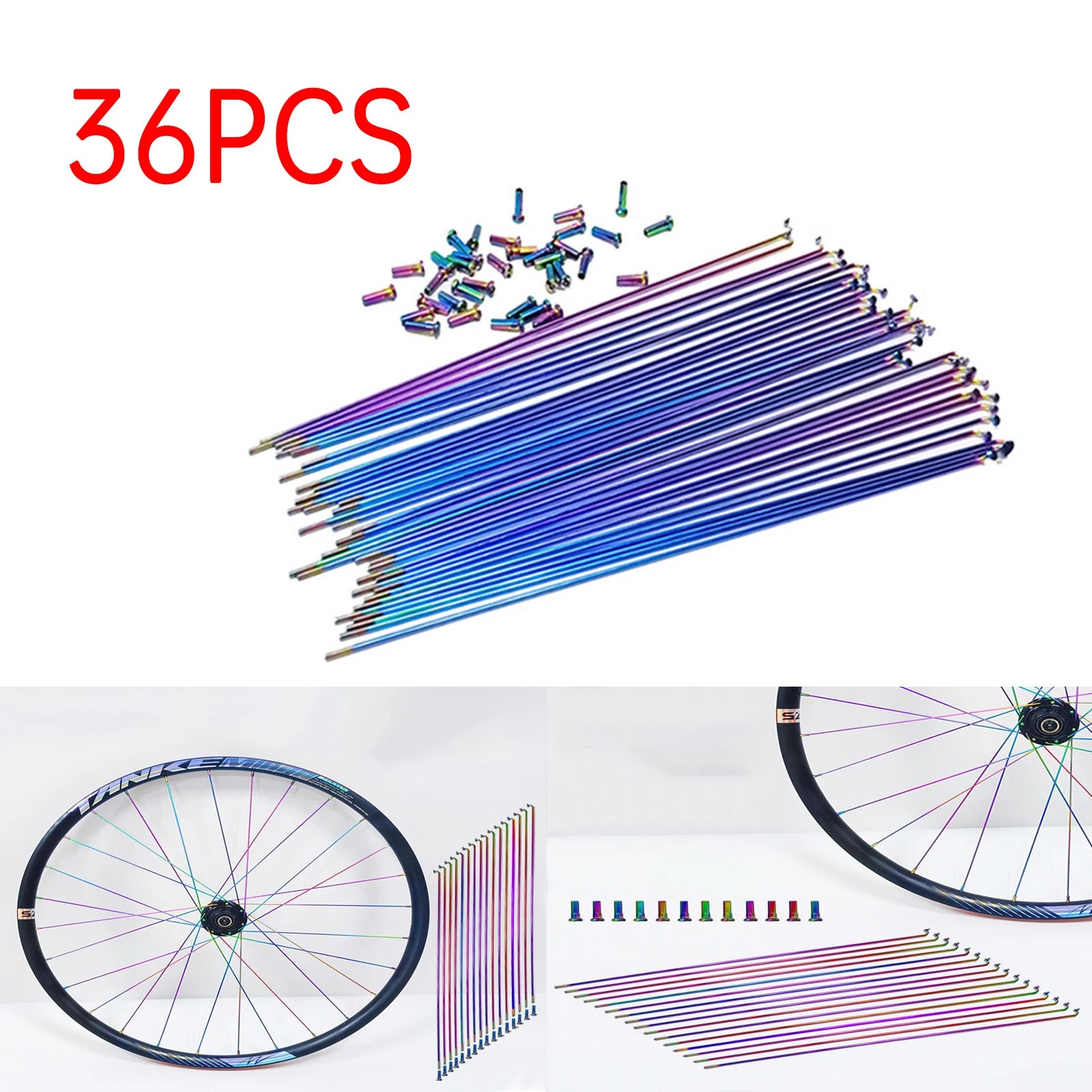 TANKE 36pcs Bicycle Spokes Wire With Nipples 304Stainless Steel High ...
