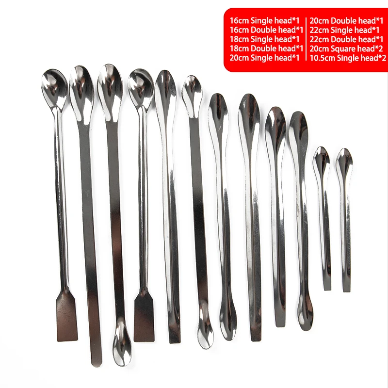 Hot-sale-12PCS-Stainless-Steel-Lab-Spoon-Spatula-Laboratory-Sampling ...