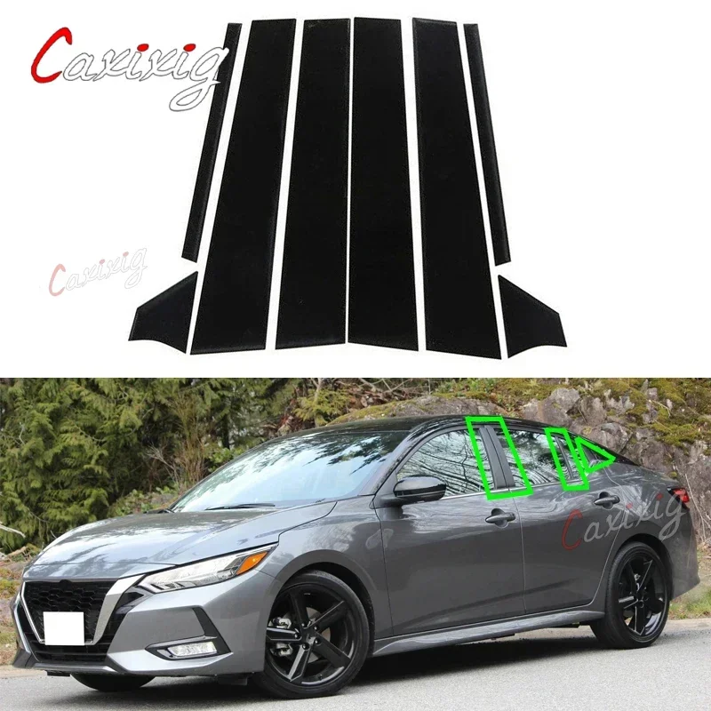 Car Glossy Piano Black Pillar Posts Window Door Trim Cover Sticker Auto ...