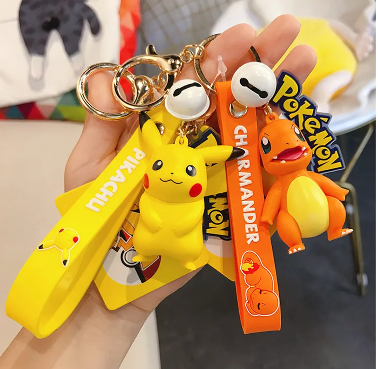Pikachu Pokemon Keychain Bulbasaur Squirtle Psyduck Charmander ...