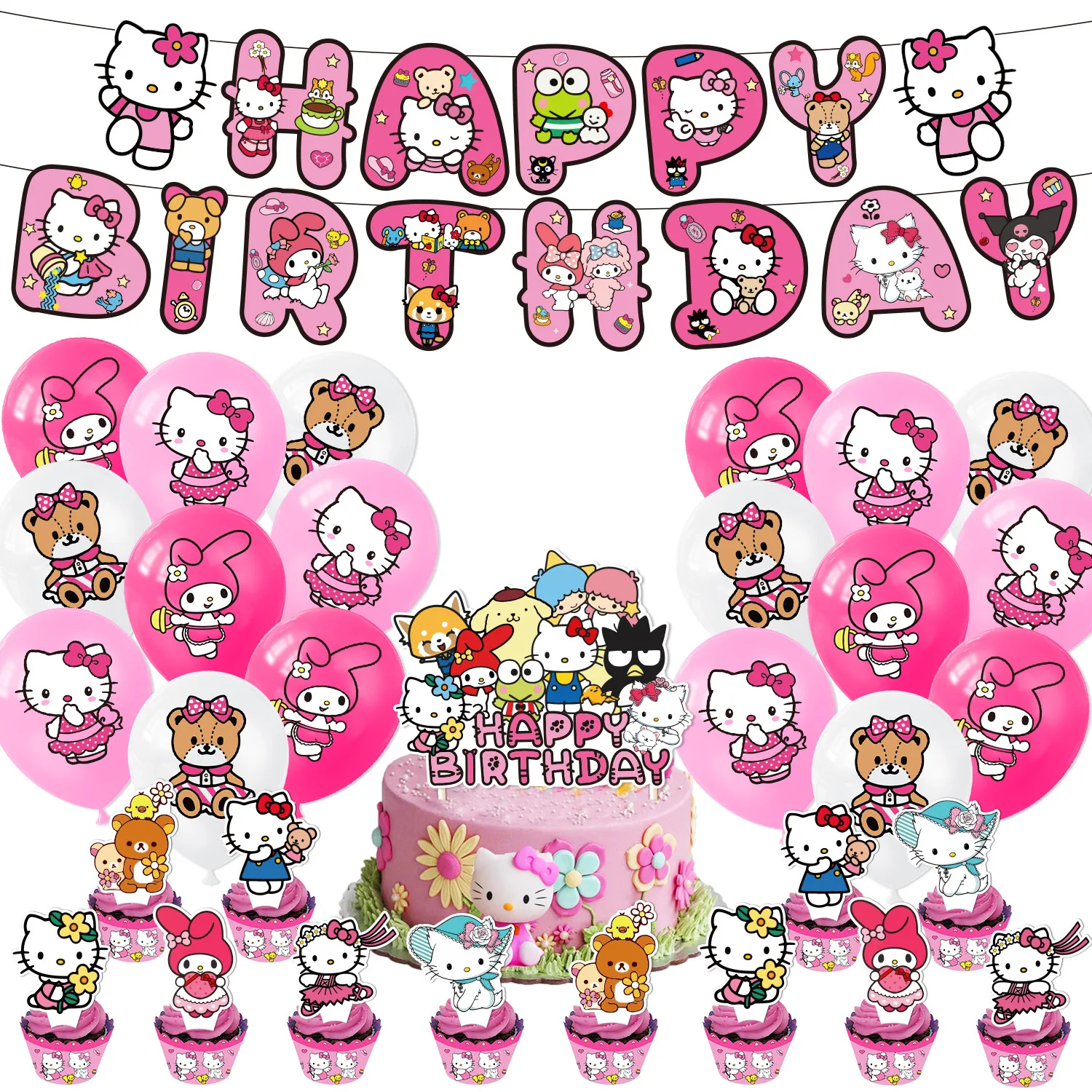Happy Birthday Hello Kitty Banner