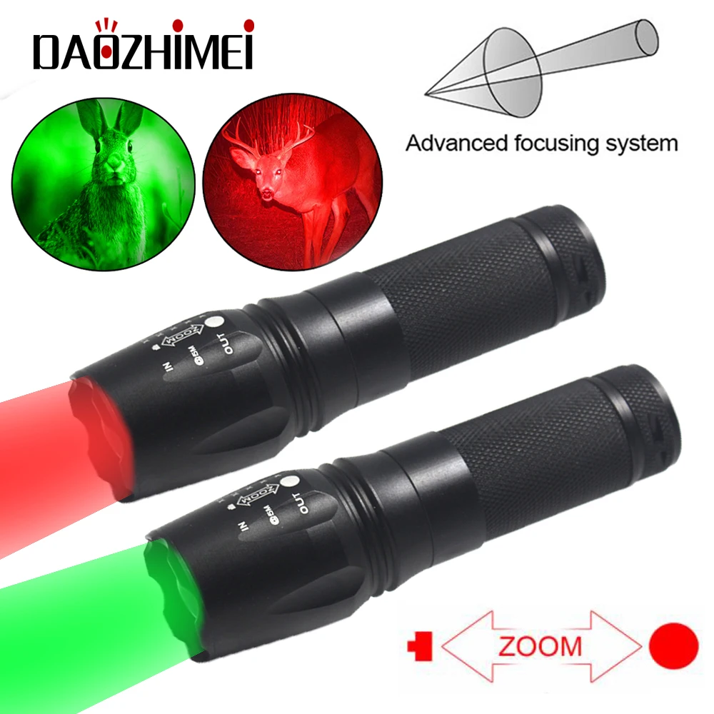 350Yards-Red-Green-Light-Tactical-Flashlight-26650-Zoomable-Hunting ...