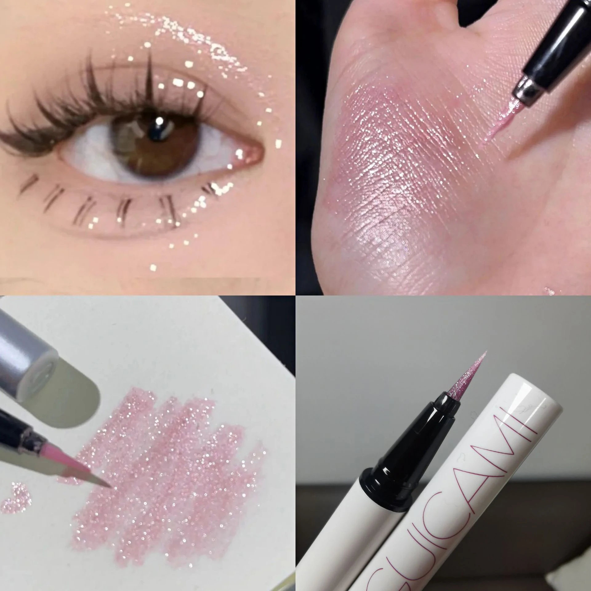 White Glitter Eye Makeup