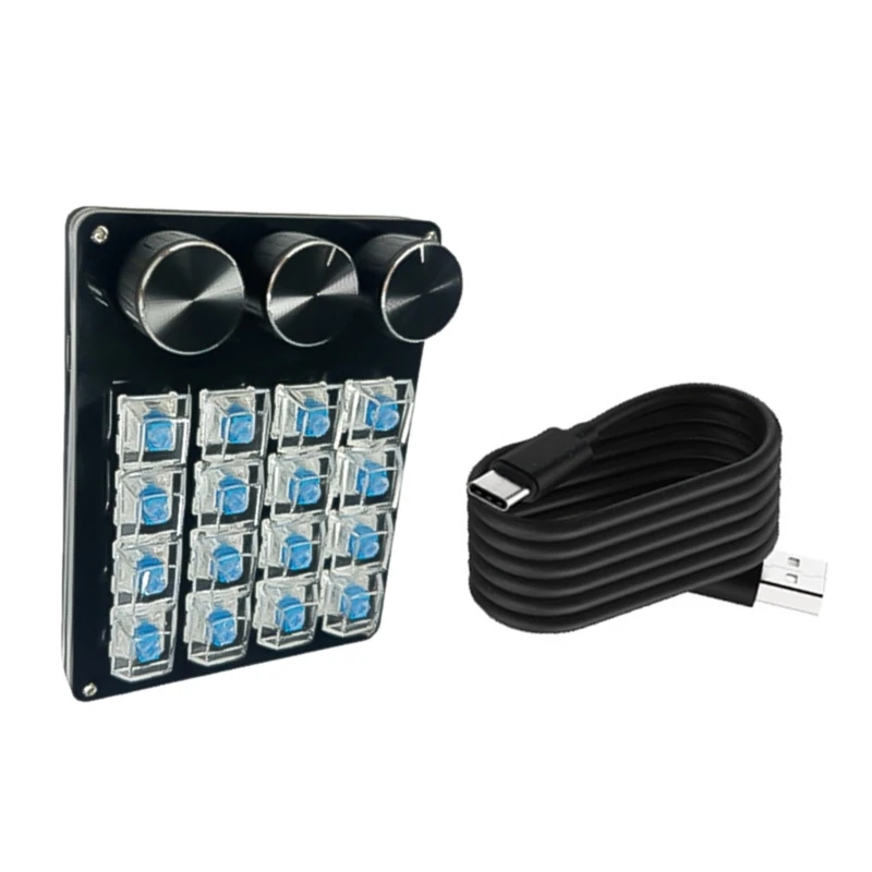 Programmable-16Key-Macro-Keypad-with-3Customs-Knobs-Hot-Swappable ...