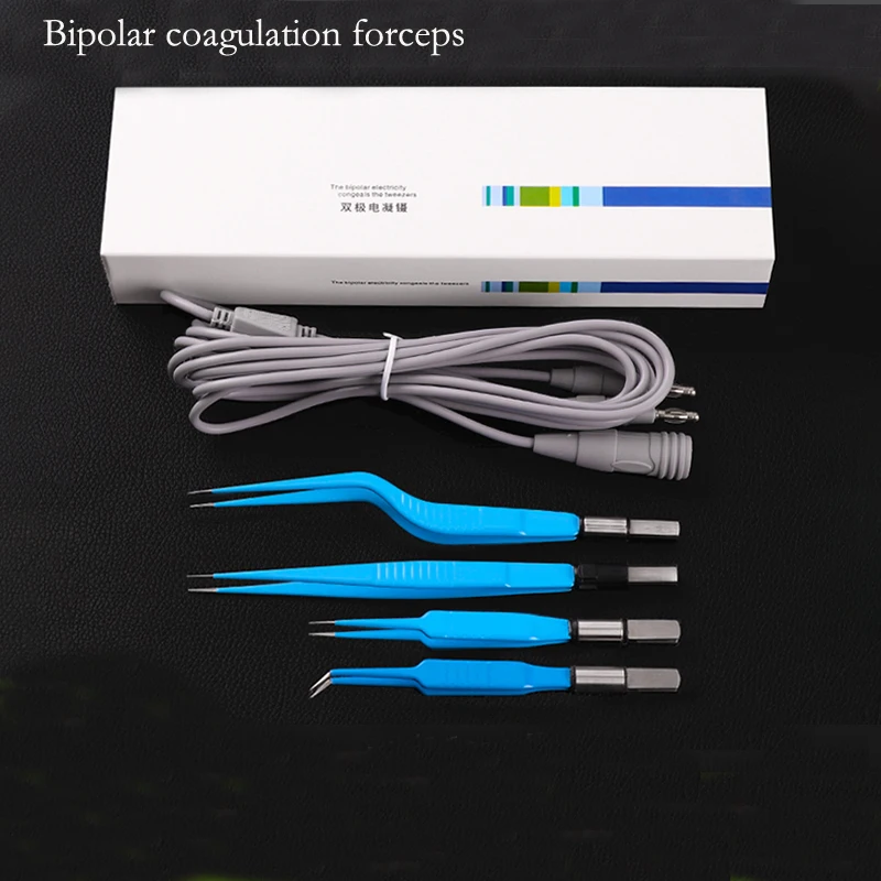 Bipolar coagulation tweezers ophthalmic piece plug-in electrode ...