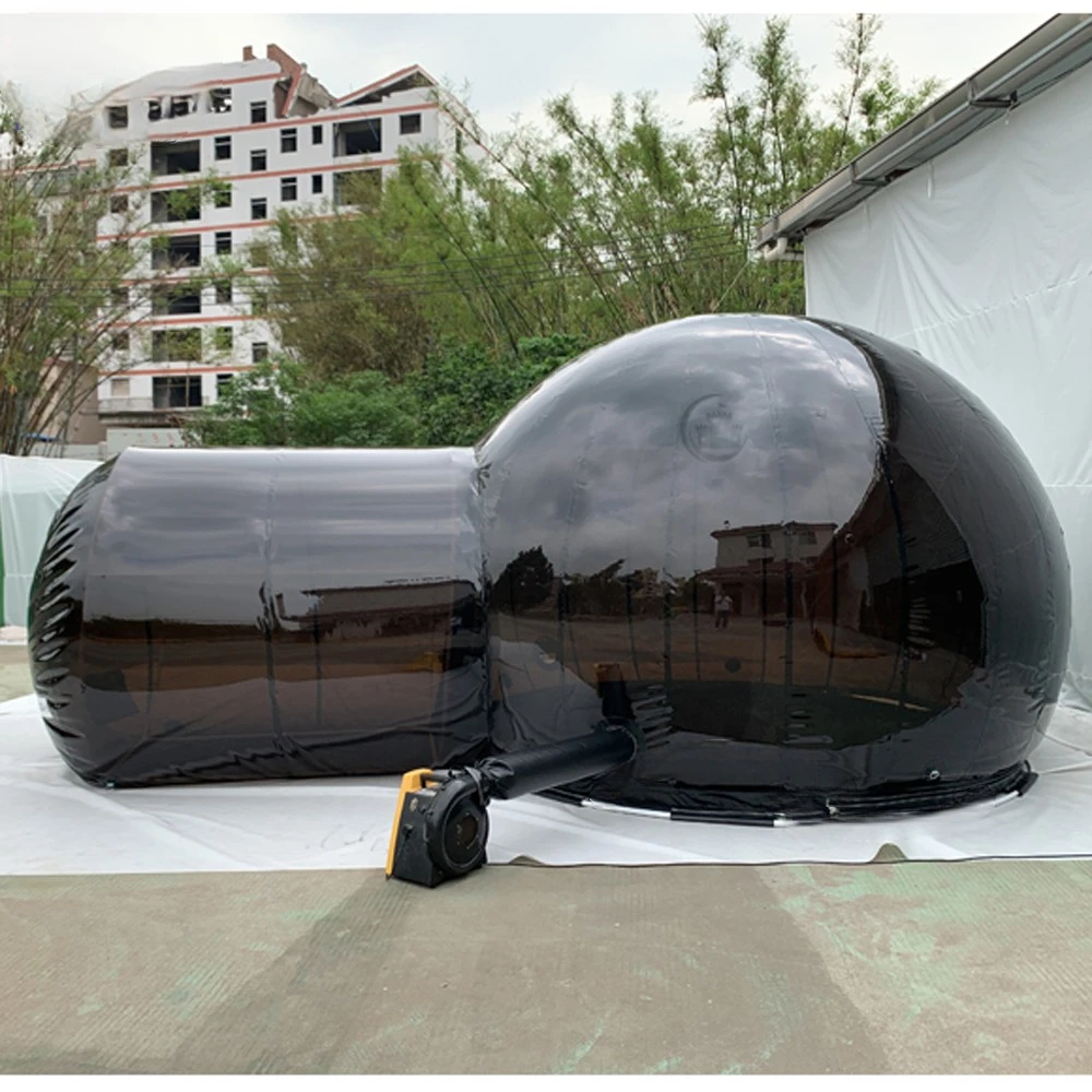 Free-Air-Blower-Beautiful-5m-Inflatable-Bubble-Tent-With-Tunnel-Black ...