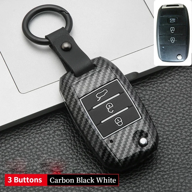 Carbbon ABS Car Key Cover Case for KIA Sportage Ceed Rio Cerato Soul ...