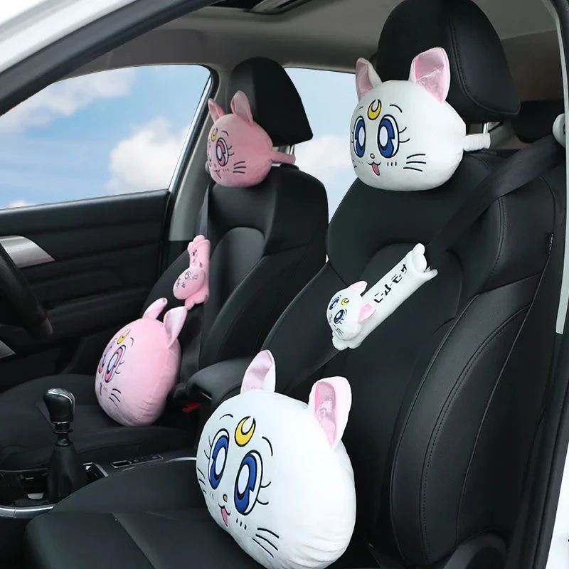Car-Neck-Pillow-Universal-Car-Pillow-Rearview-Mirror-Cover-Cute-Cat ...