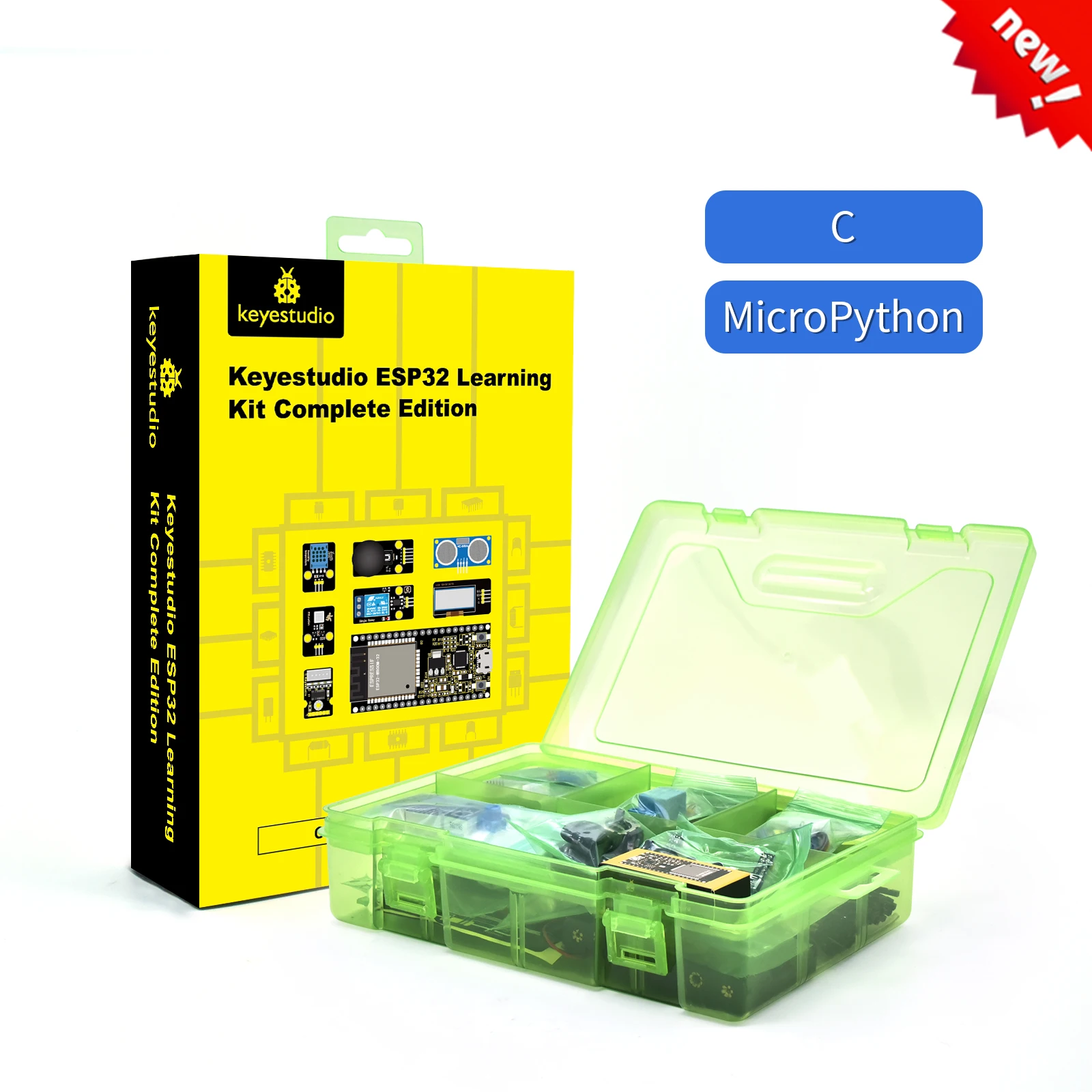 Keyestudio-ESP32-Learning-Kit-Complete-Edition-With-ESP32-Mainboard-108-Project-Tutorials-For ...