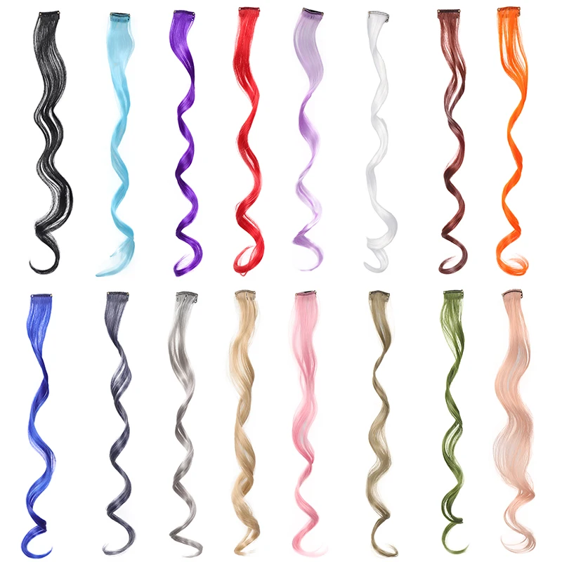 Synthetic-Colored-Clip-In-One-Piece-Big-waves-with-curly-hairColorful ...