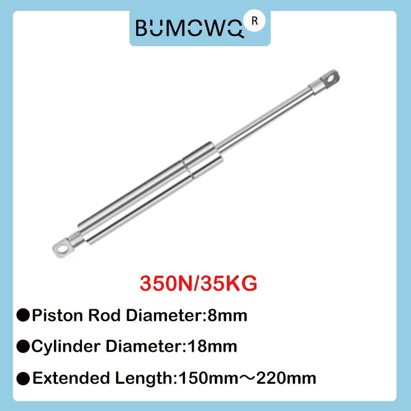 1PC 150mm-220mm 35kg/350N 304 Stainless Steel Gas Spring Hydraulic ...