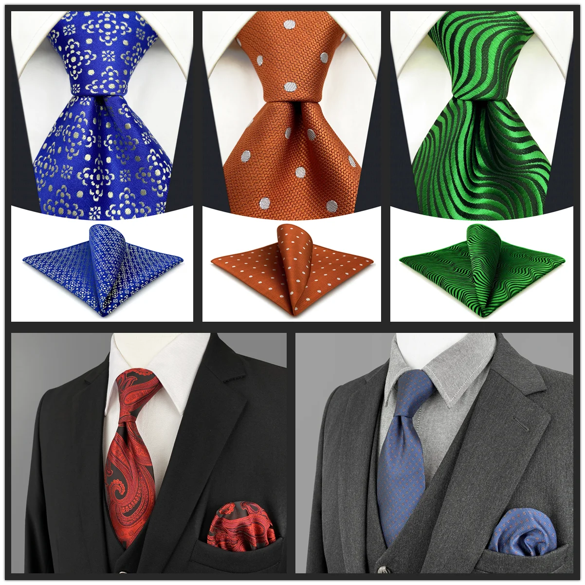 Conjunto-de-corbata-Extra-larga-para-hombre-corbatas-de-Cachemira-y-bolsillo-cuadrado-para-boda ...