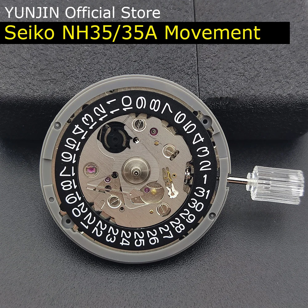 Japan Seiko NH35A Premium Mechanical Movement NH35 black Datewheel ...