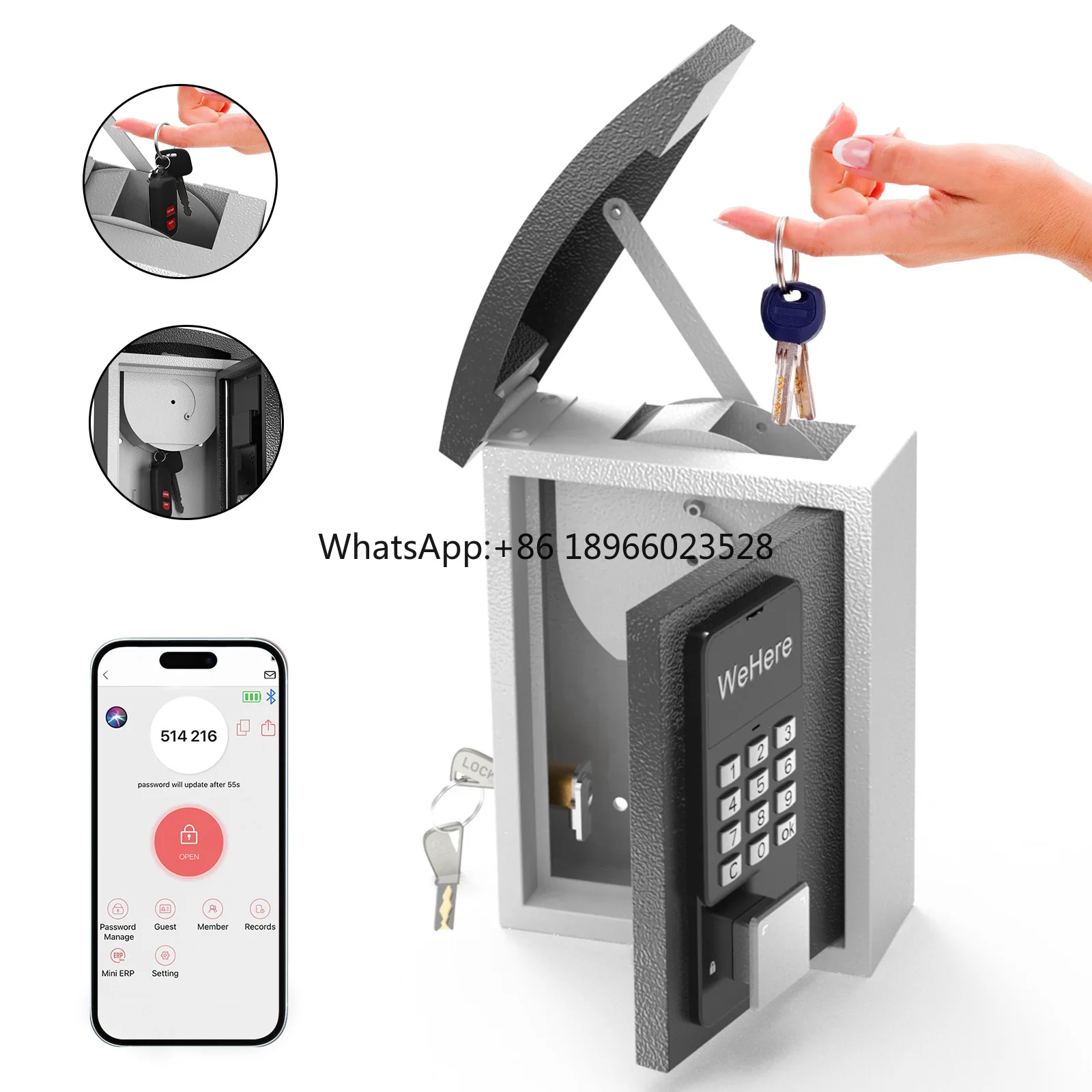 WeHere-Electronic-Locking-Key-Box-Smart-Key-Lock-Box-with-App-Key-Lock ...