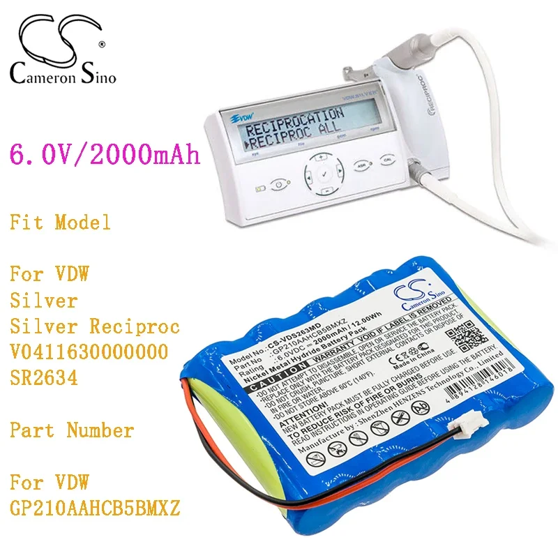 Cameron-Sino-2000mAh-Medical-Battery-for-VDW-Silver-Silver-Reciproc ...