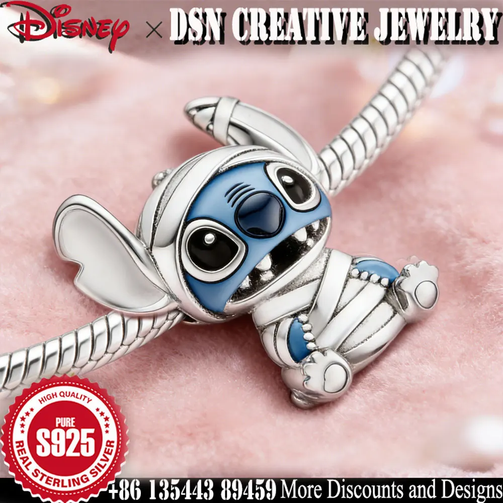 DSN jewelry 925 Silver Disney Stitch bandage Charm Beads Customizable ...