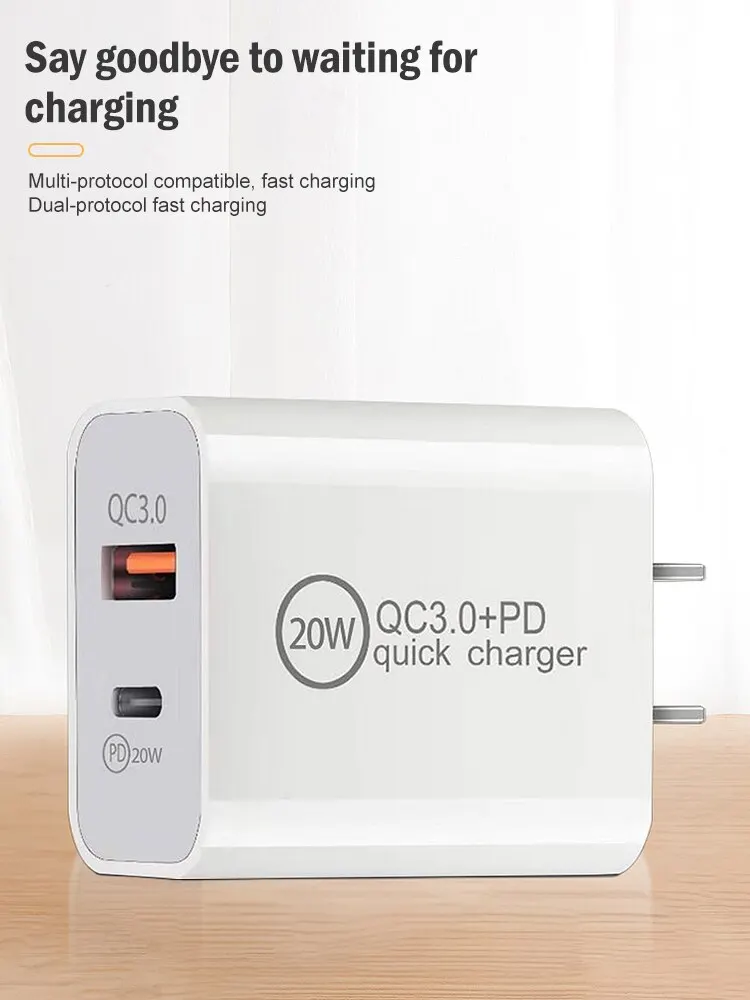 Mobile Phone Fast Charging Head Pd20wqc3.0 Dual Port European And ...