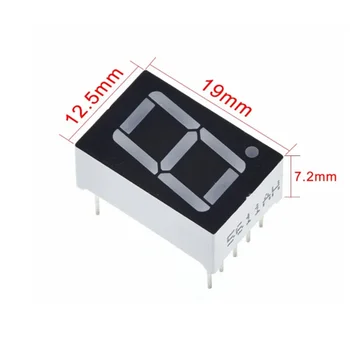 10pcs 0.56 inch 1bit Common Cathode Digital Tube Red LED Digit Display 7 Segment 0.5inch 0.5 0. ...