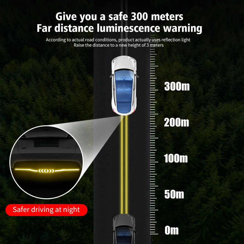 Car Tail Reflective Diamond Sticker For Tesla 2021-2022 Model Y Safety ...